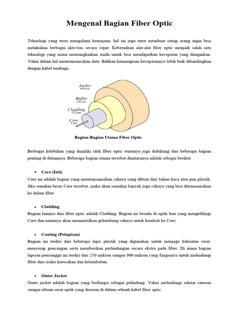 Mengenal Fiber Optic dan Fungsinya | PDF