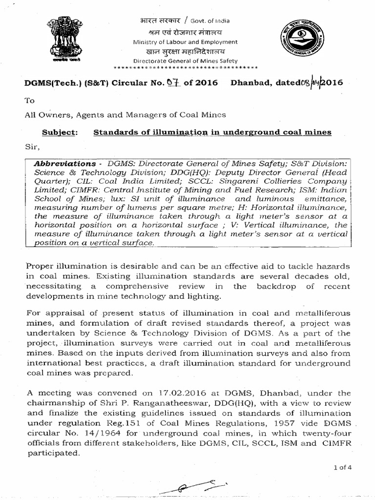 Standard of Illuminataion in UG | PDF