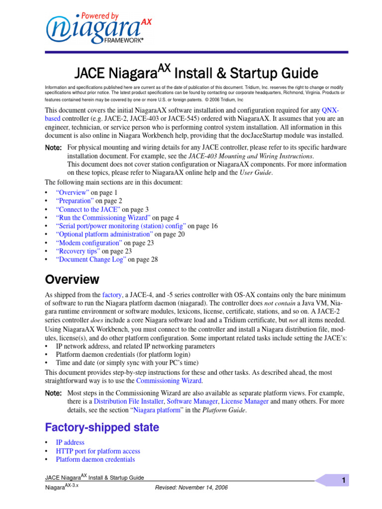 Jace-Install-Startup-Guide | PDF