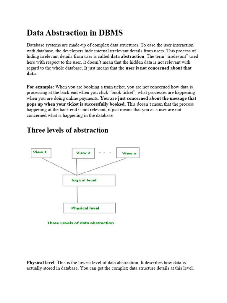Data Abstraction In Dbms Pdf