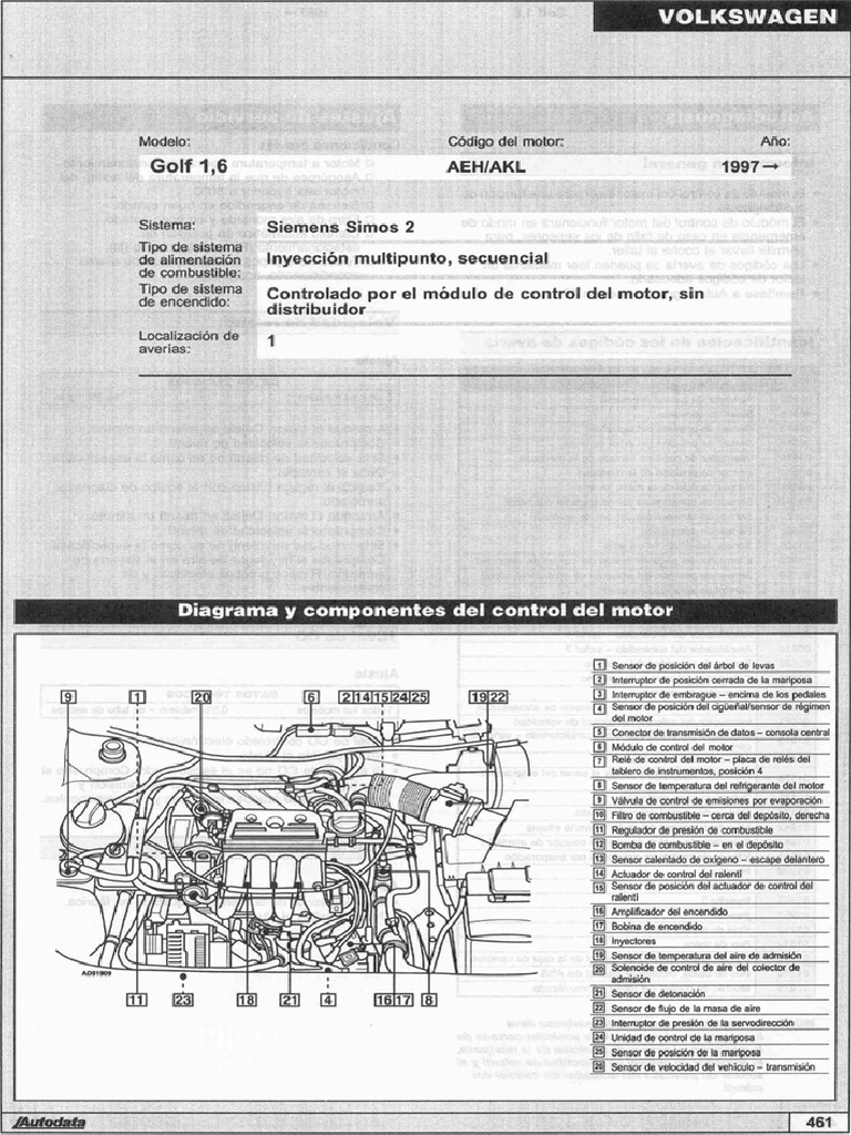 Volkswagen Manual de Motor Volkswagen Golf Golf mk4 1 6 Akl 1997 | PDF