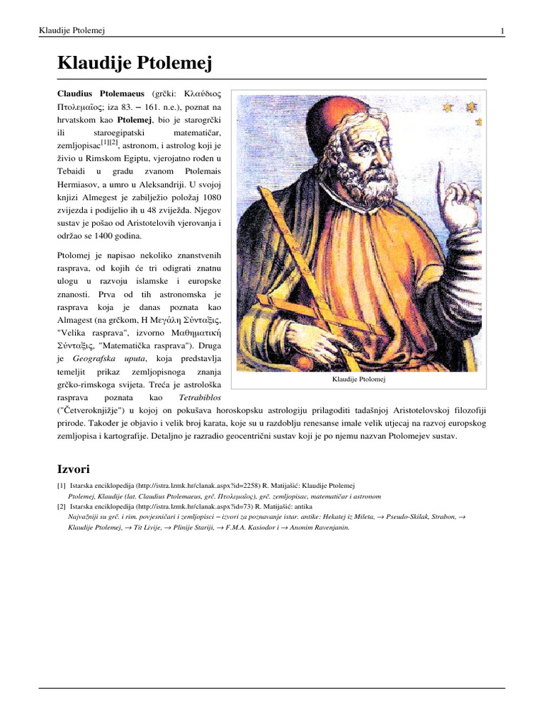 Klaudije Ptolemej | PDF