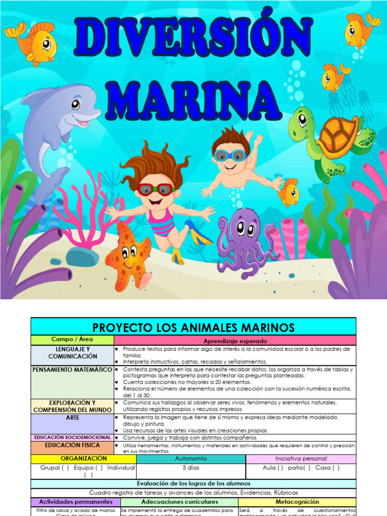 Plan Los Animales Marinos | PDF