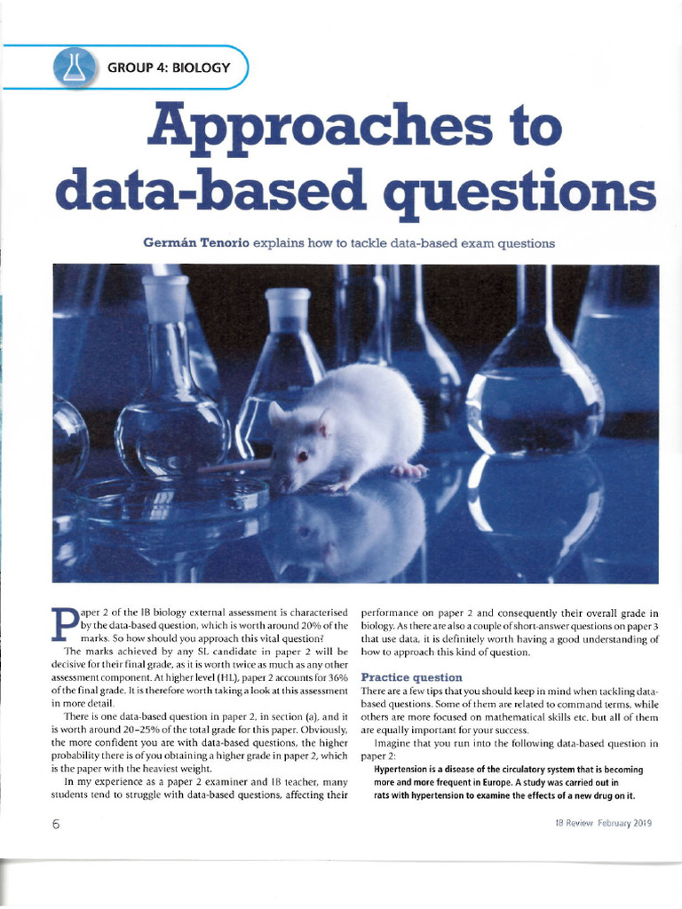 Approaches To Data-Based Questions | PDF