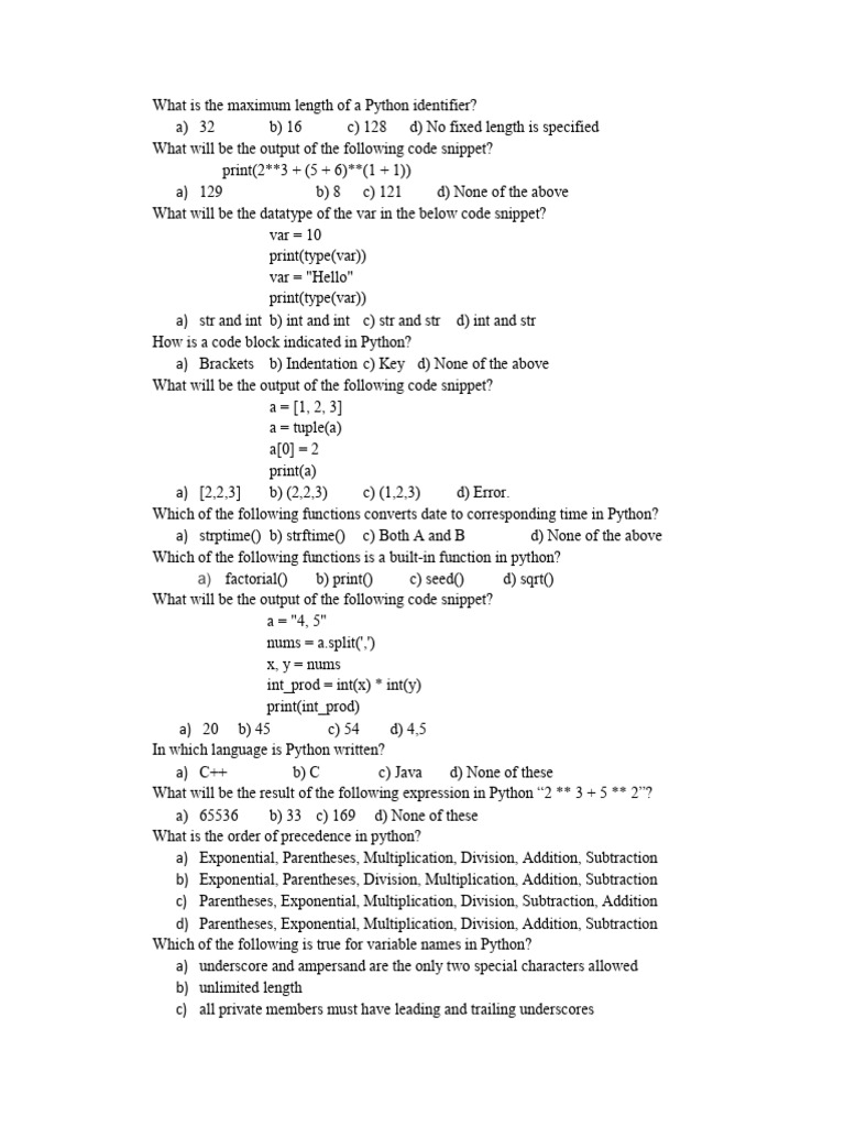 Python QB | PDF | Python (Programming Language) | Control Flow Python QB | PDF | Python (Programming Language) | Control Flow