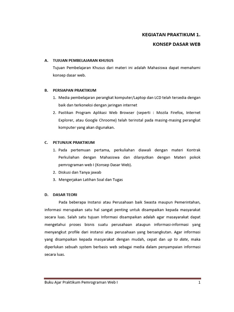 Chapter 1 - Konsep Dasar Web | PDF | Komputer