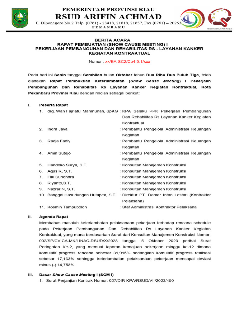 BA Acara SCM 1 | PDF