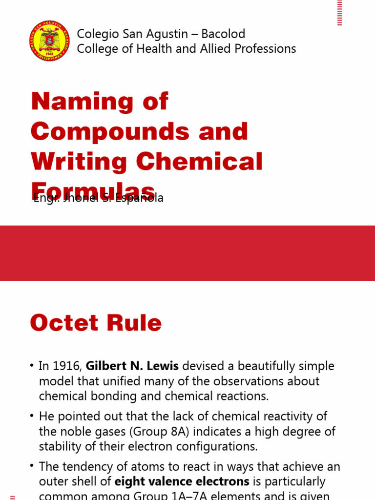 003.naming Compounds and Writing Chemical Formula | PDF | Ion ...
