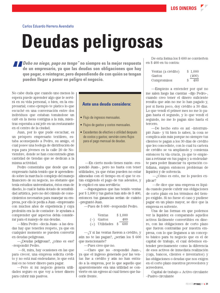 Deudas Peligrosas | PDF