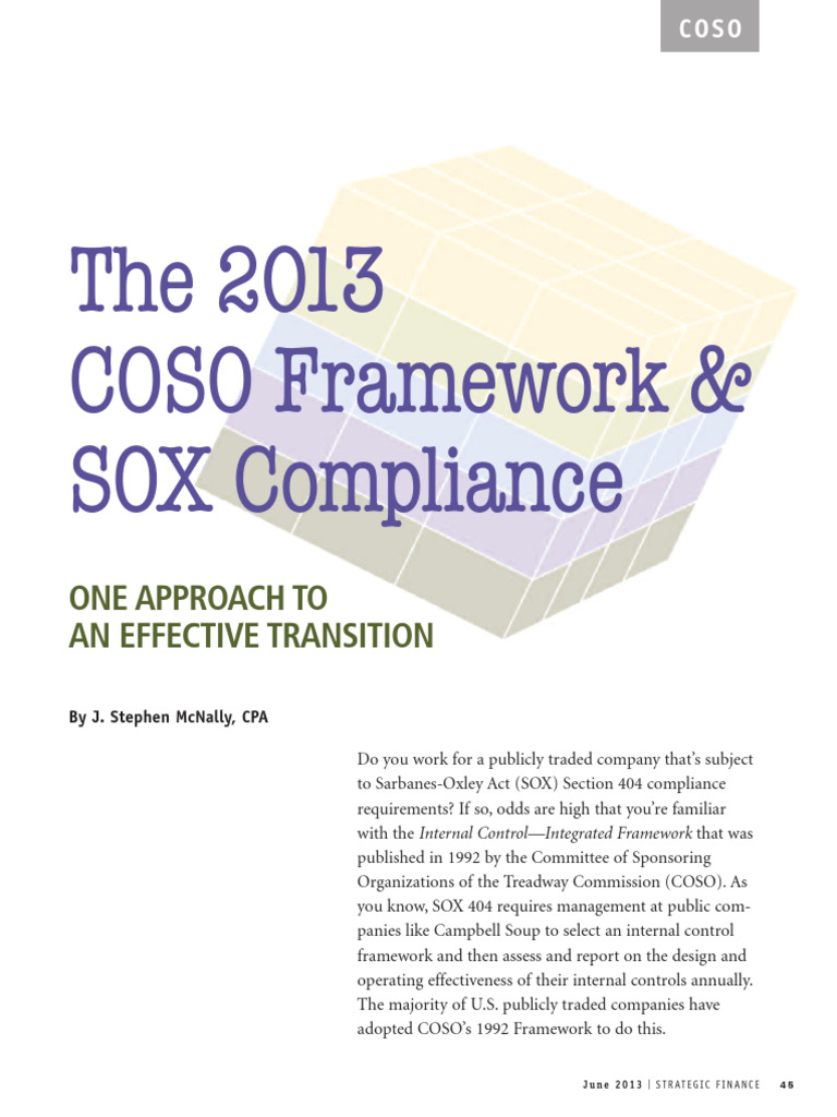 COSO Framework | PDF