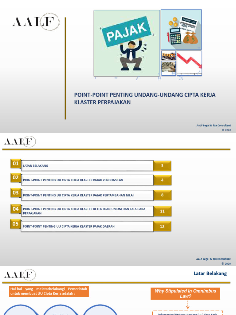 Point Penting UU Cipta Kerja Klaster Perpajakan | PDF