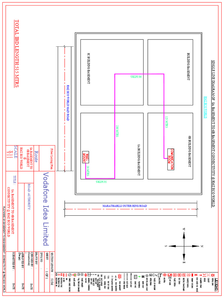 SINGLE LINE DIAGRAM OF 8A BASEMENT TO 6B BASEMENT CONNECTIVITY at RMZ ECO WORLD | PDF