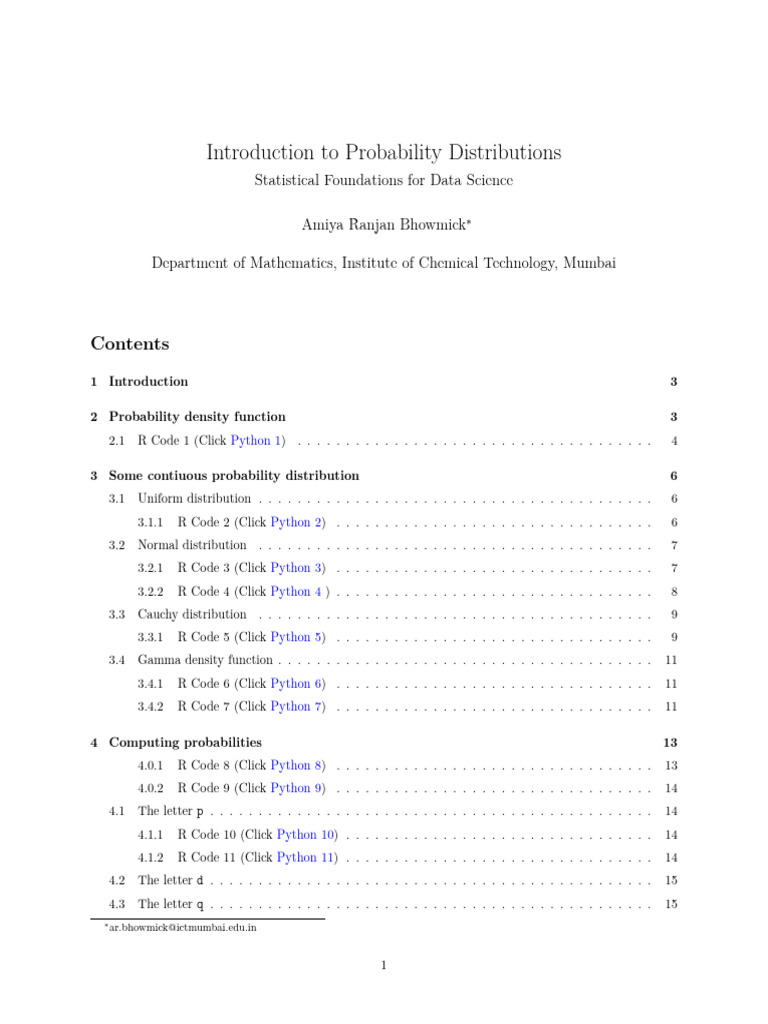 Introduction To Probability Distribution | PDF