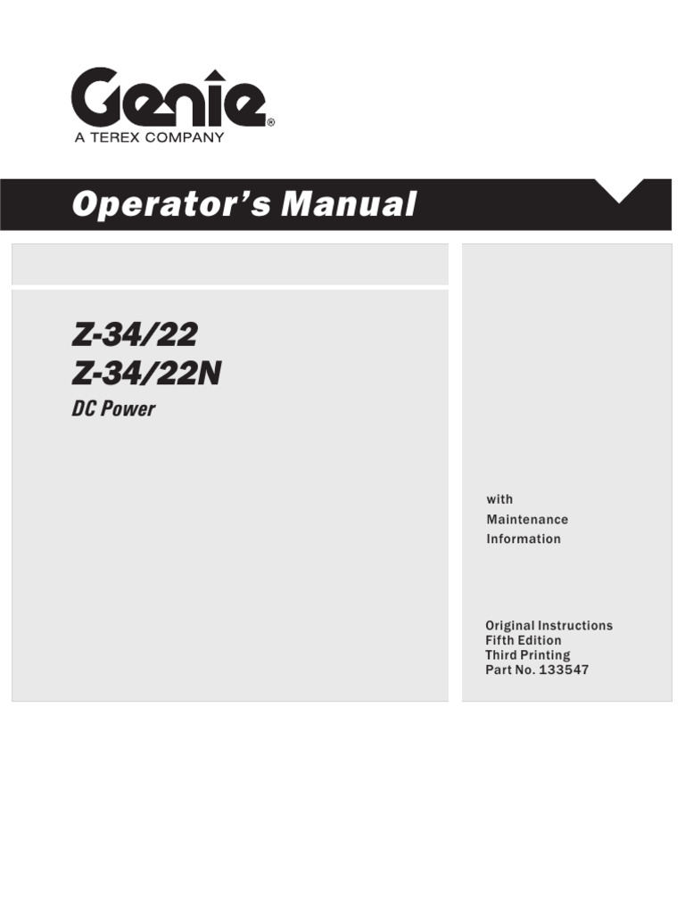 Genie Operators Manual-Z34-22N | PDF