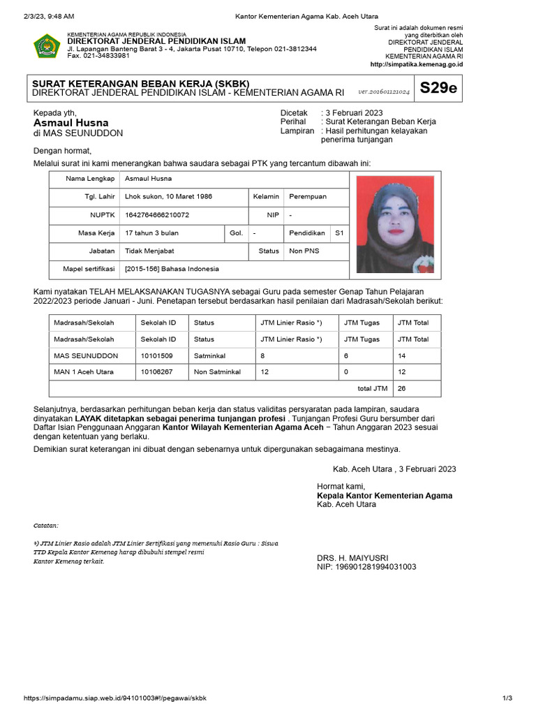 SKBK dan Kelayakan Tunjangan Guru | PDF