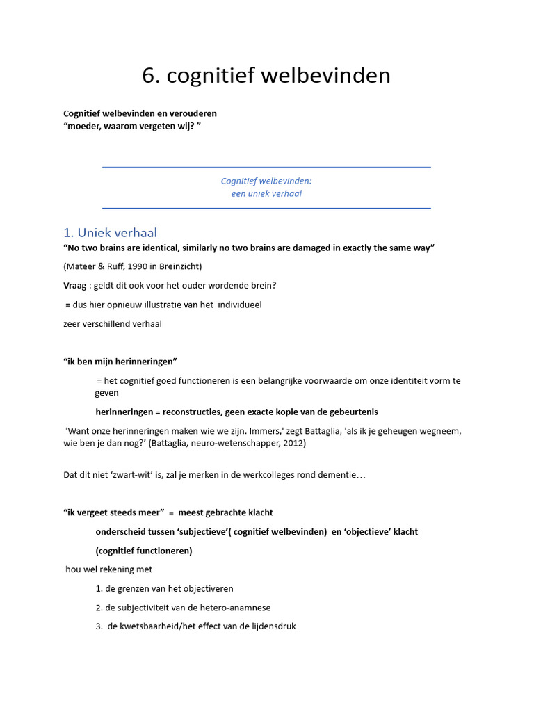 Cognitief Welbevinden | PDF