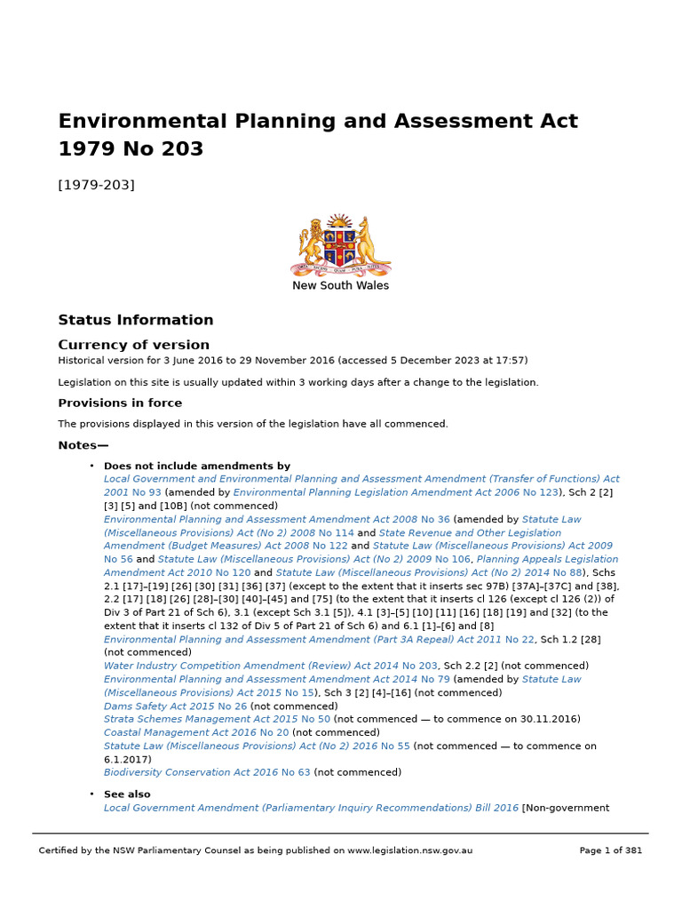 Act 1979 203 | PDF | Environmental Impact Assessment | Justice