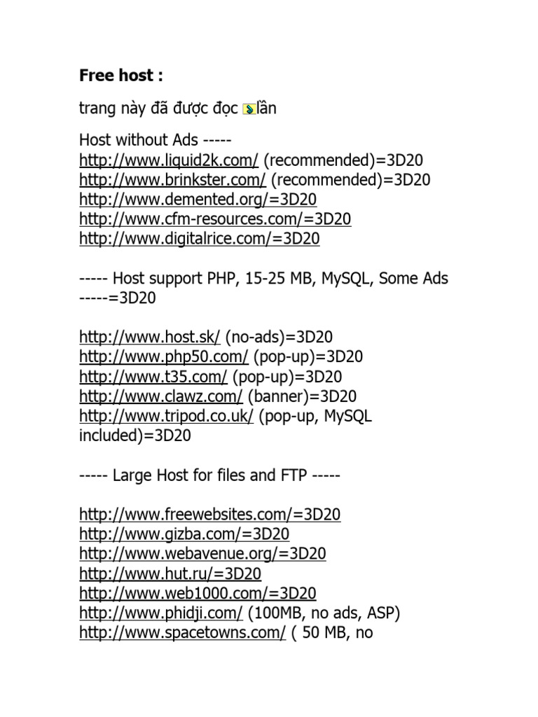 Free Host | PDF | Cyberspace | Computer Engineering