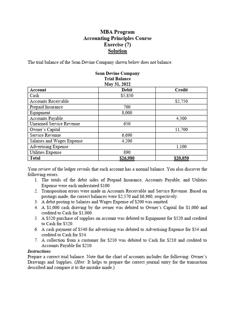 Exercise 7 (Solution) | PDF