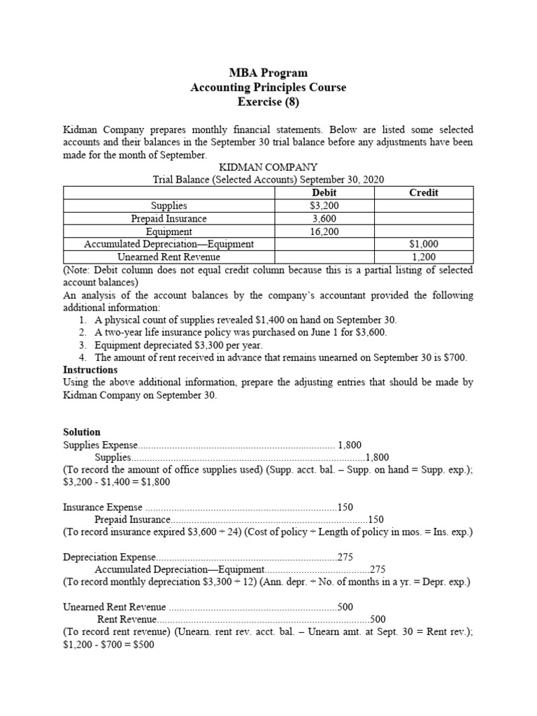 Exercise 8 (Solution) | PDF