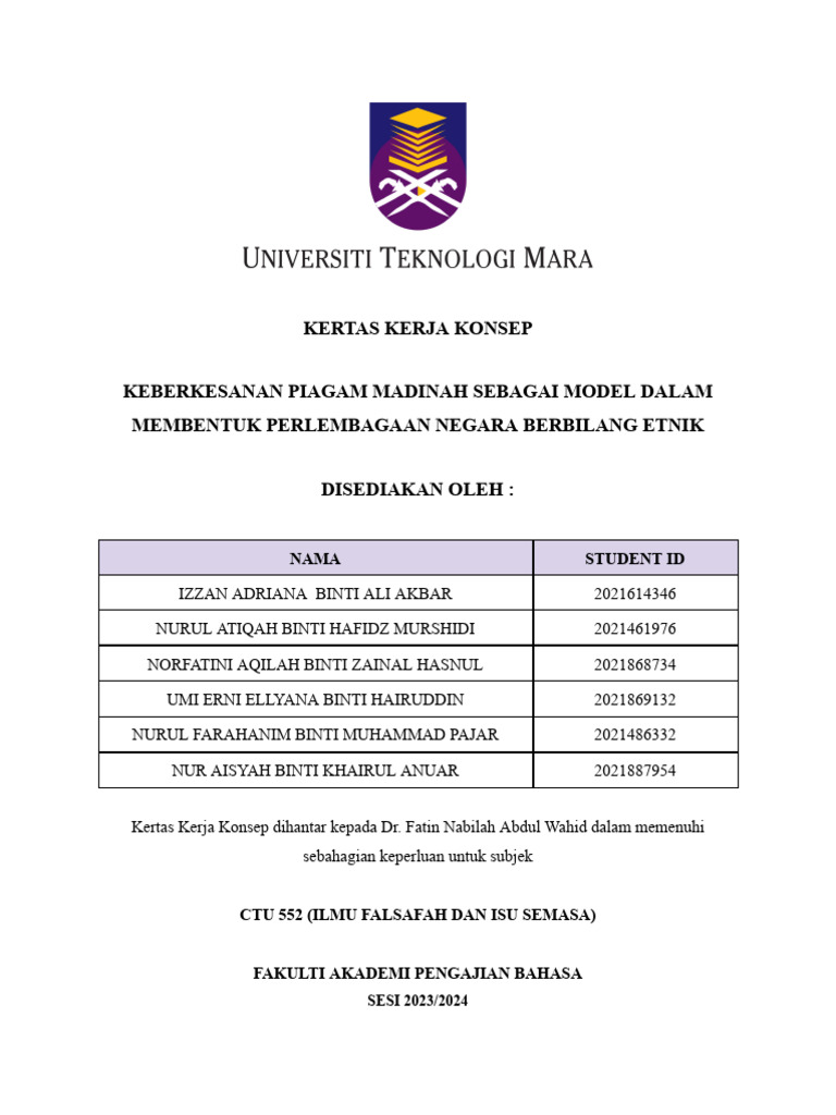 Kertas Kerja Ctu Kumpulan 5 | PDF