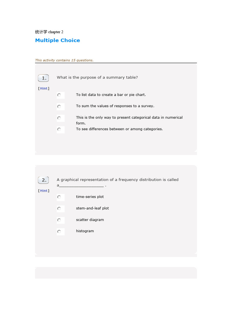 统计学 chapter 2 | PDF | Histogram | Chart