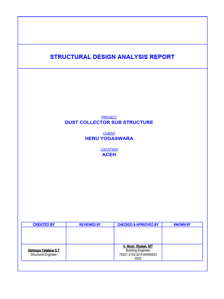 Structure Design Analysis Report - Dust Collector | PDF
