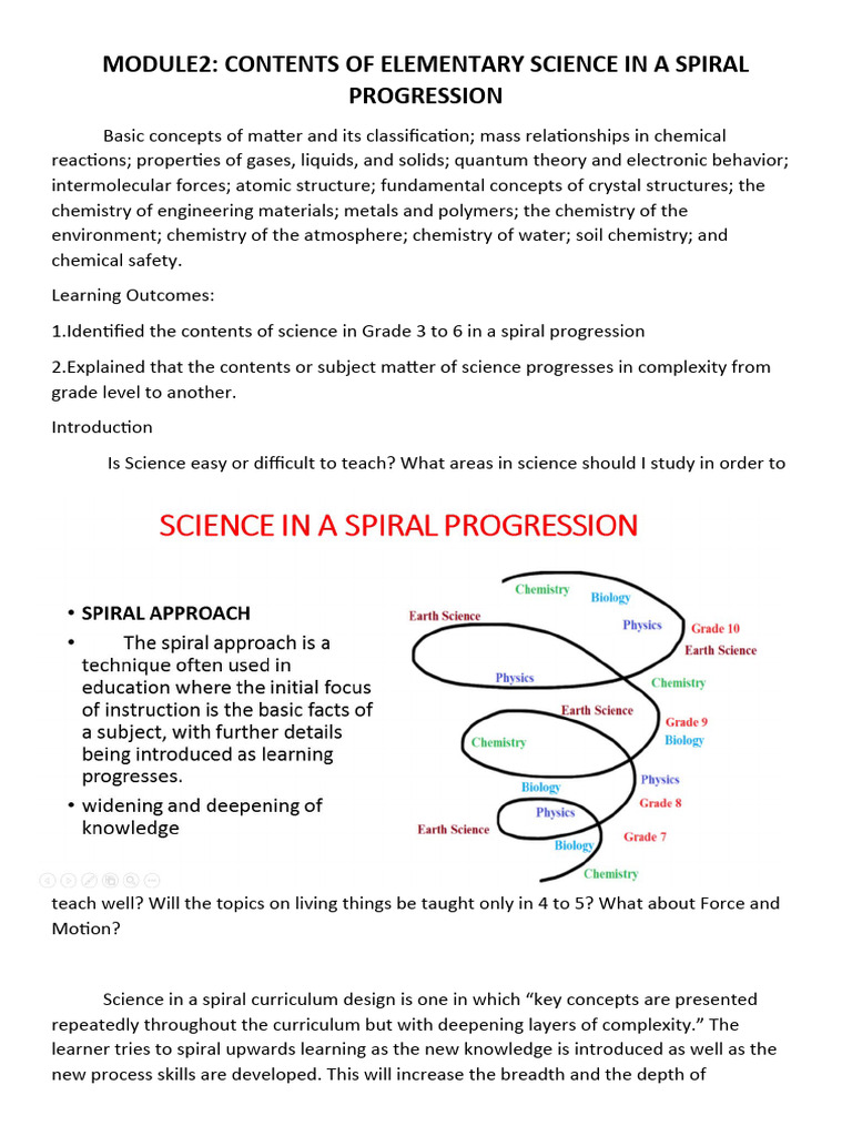 Spiral Progression in Elementary Science | PDF | Social Science ...