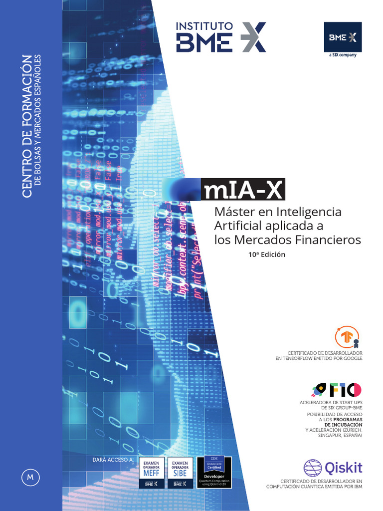 Temario Master en Inteligencia Artificial Aplicada A Mercados Financieros BME | PDF