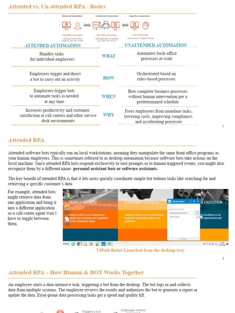 Attended vs Unattended RPA Explained | PDF | Automation | Systems Theory