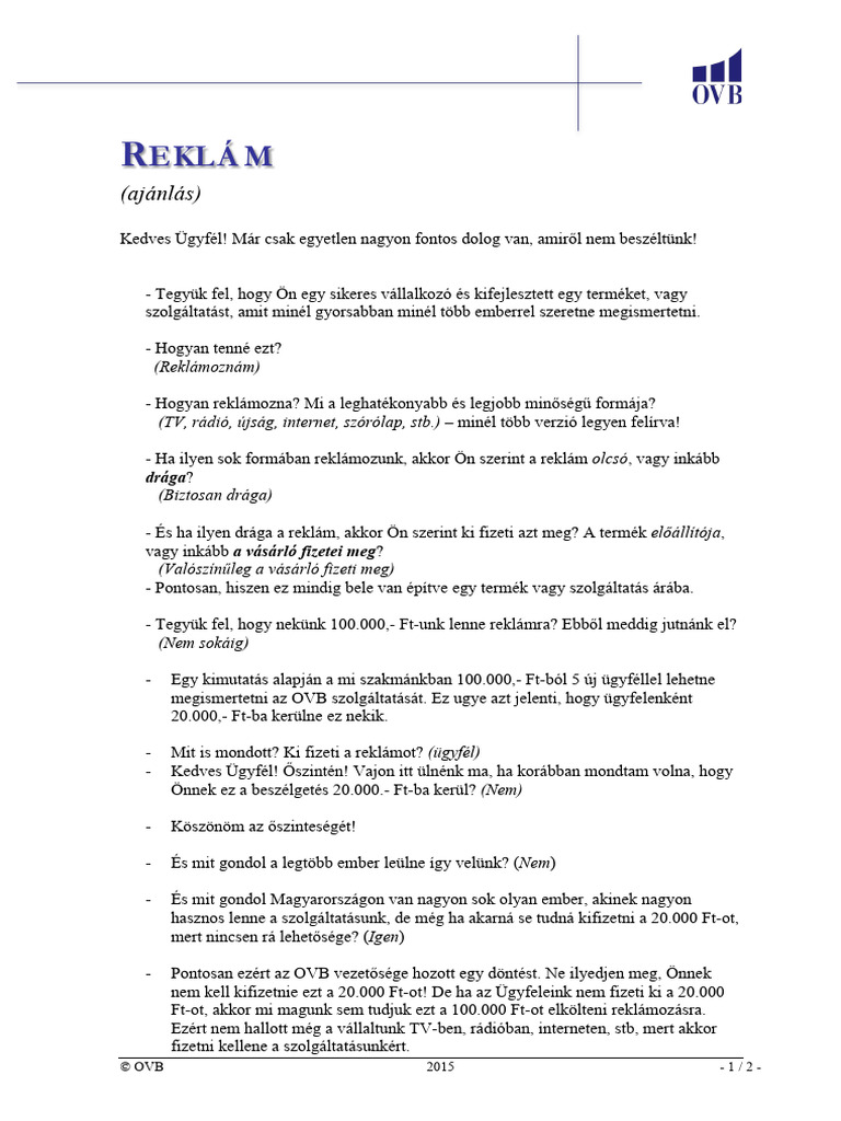 REKLÁM | PDF