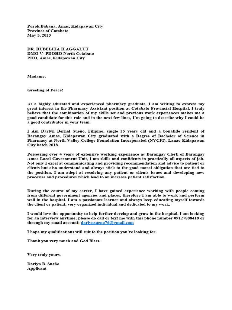 Application Letter | PDF