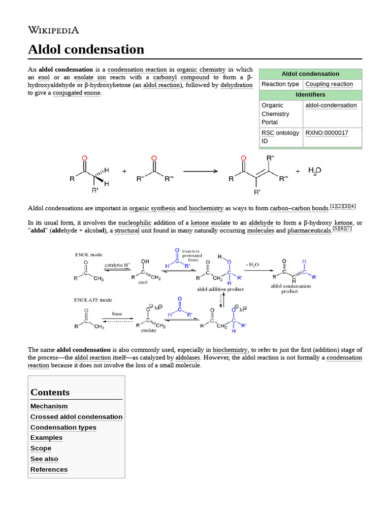 Aldol Condensation Mechanism Overview | PDF