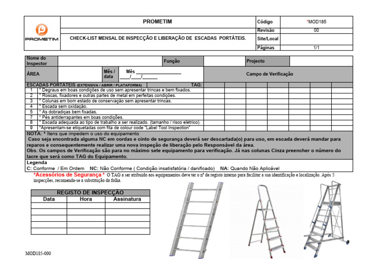 MOD185-000 - Check-list-escadas | PDF