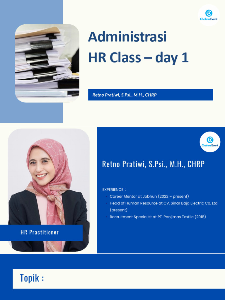 Administrasi HR Class-Day 1 | PDF