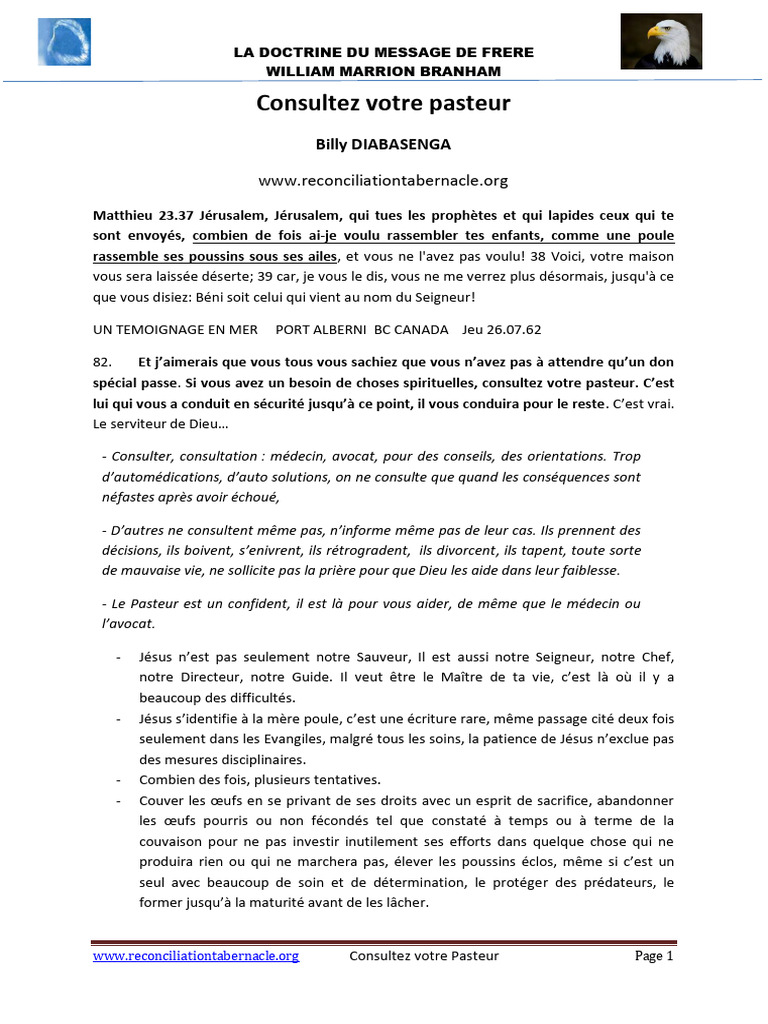 Consultez Votre Pasteur V1.0 | PDF