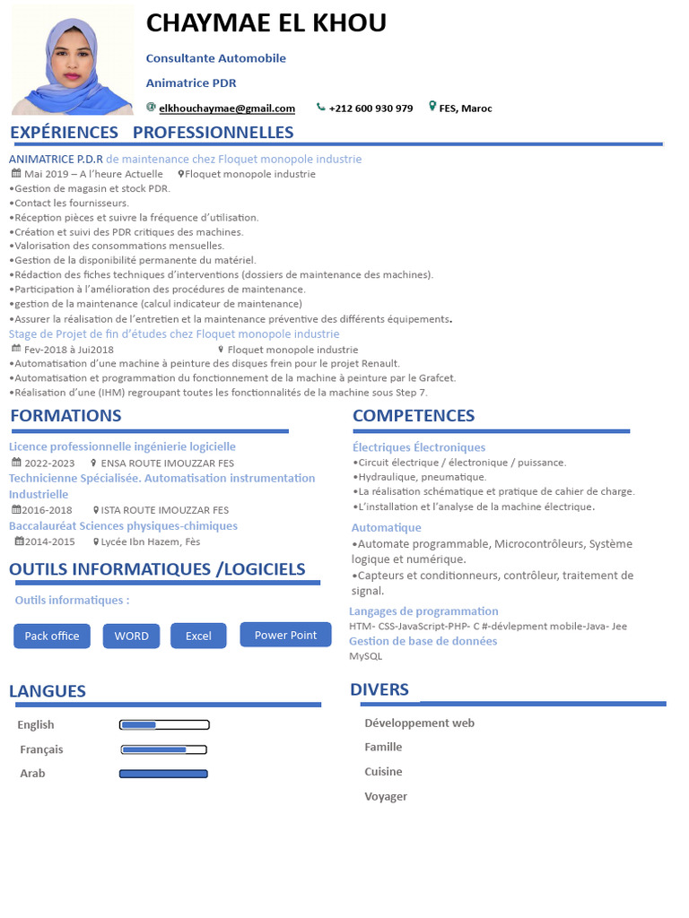 Chaymae Elkhou CV | PDF