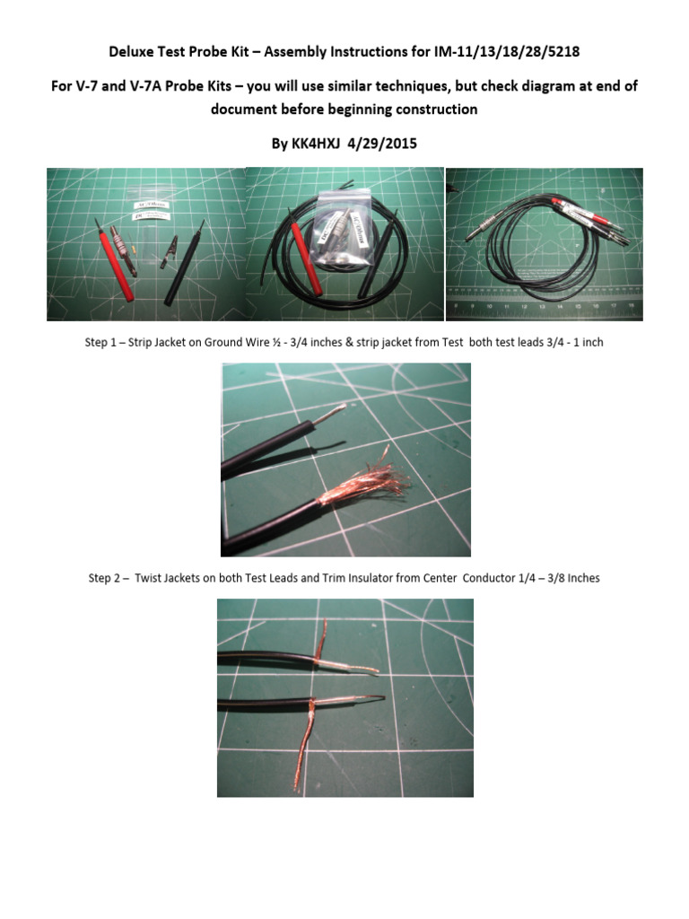 Deluxe Test Probe Kit Assembly Instruction by KK4HXJ - Revised | PDF ...
