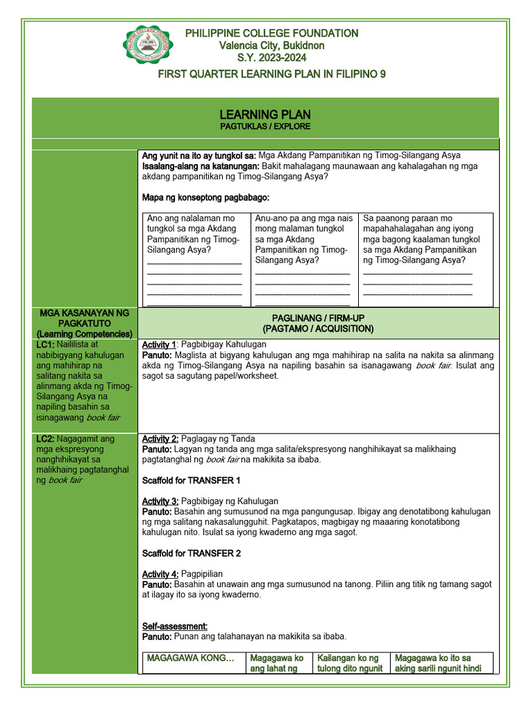 Grade 9-Fil-Lp | PDF