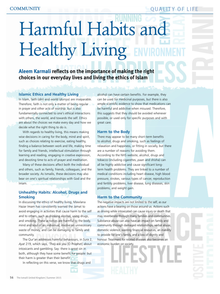 Harmful Habits and Healthy Living | PDF | Substance Abuse | Smoking