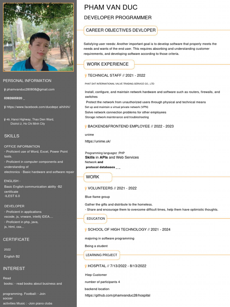 CV - PH M Văn Đ C - Backend Nodejs | PDF