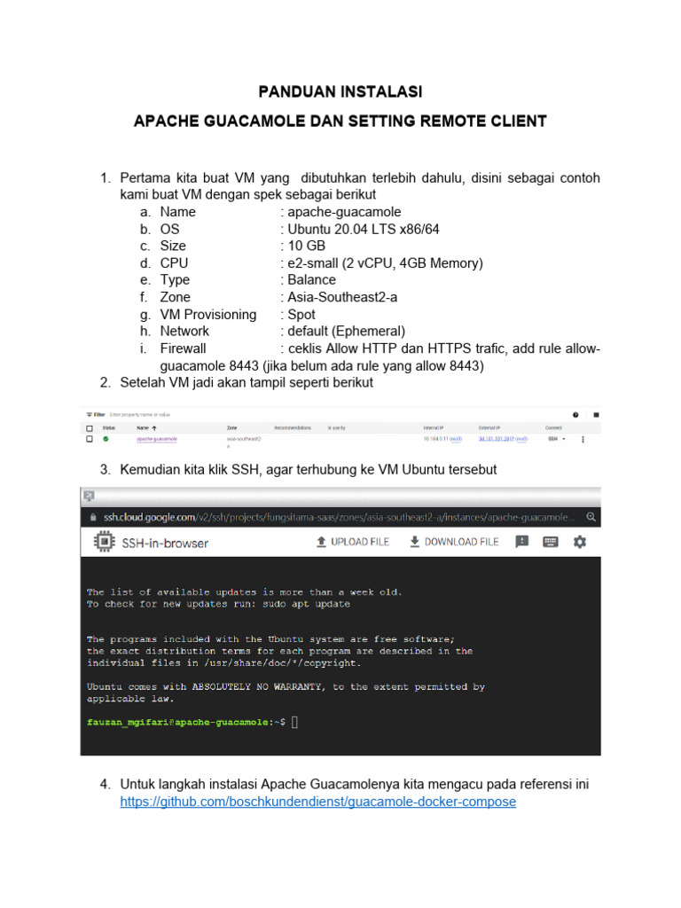 Panduan Instalasi Apache Guacamole Dan Setting Remote Client | PDF