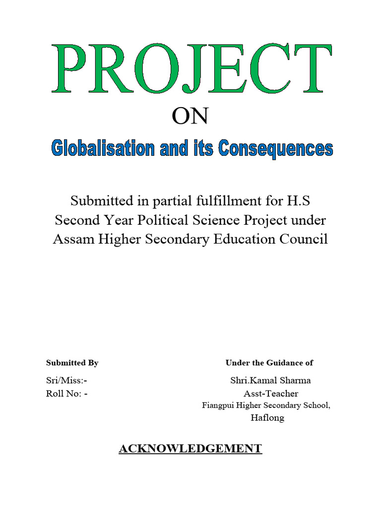 Globalisation and Its Consquences Polsc | PDF