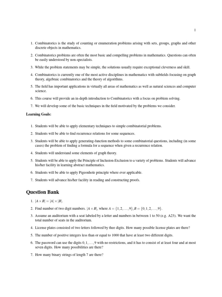 QB Combinatorics | Download Free PDF | Combinatorics | Mathematics