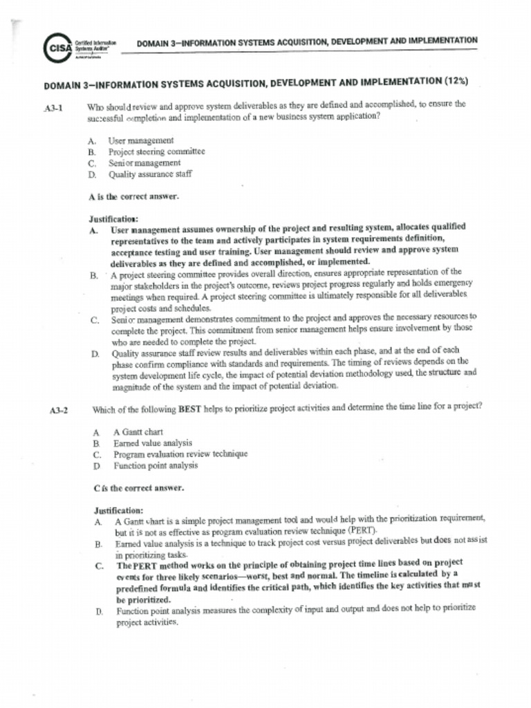 Isaca Cisa Domain 3 Q Pdf