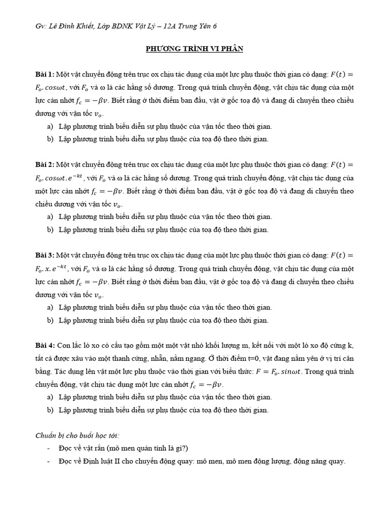 Phương Trình Vi Phân | PDF
