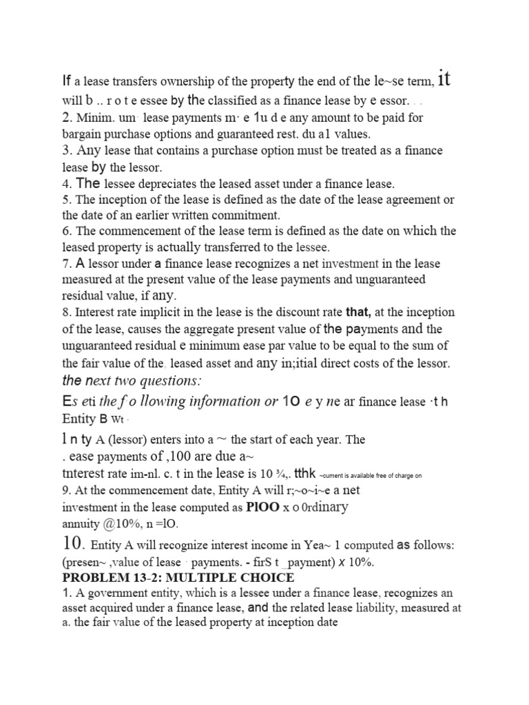 Quiz - Leases and FS | PDF | Business | Finance & Money Management