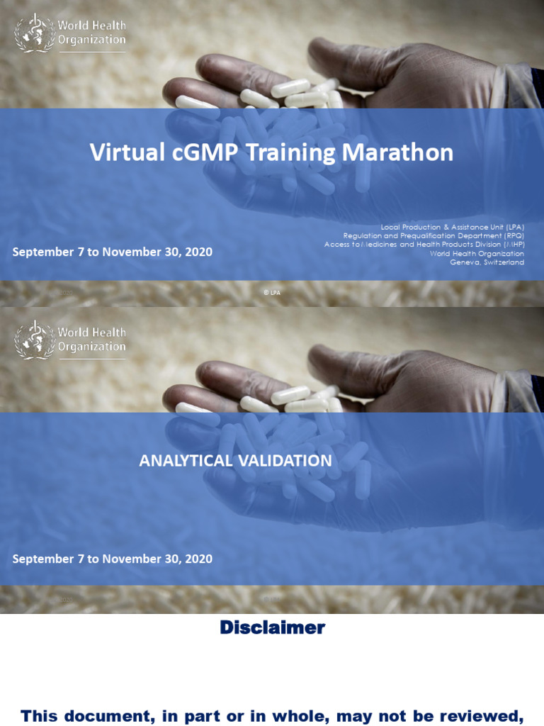Analytical Method Validation-WHO LPA - Virtual CGMP Training Marathon ...