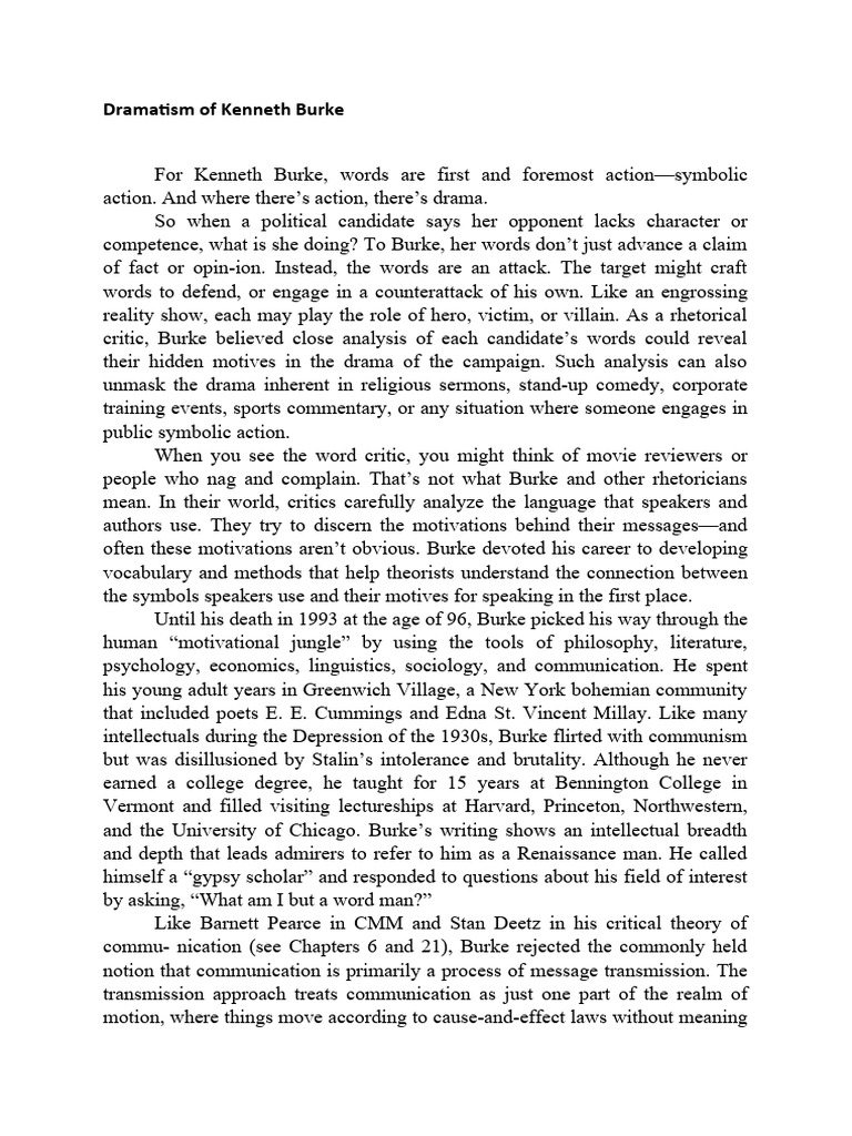 Dramatism of Kenneth Burke | PDF | Public Speaking | Rhetoric