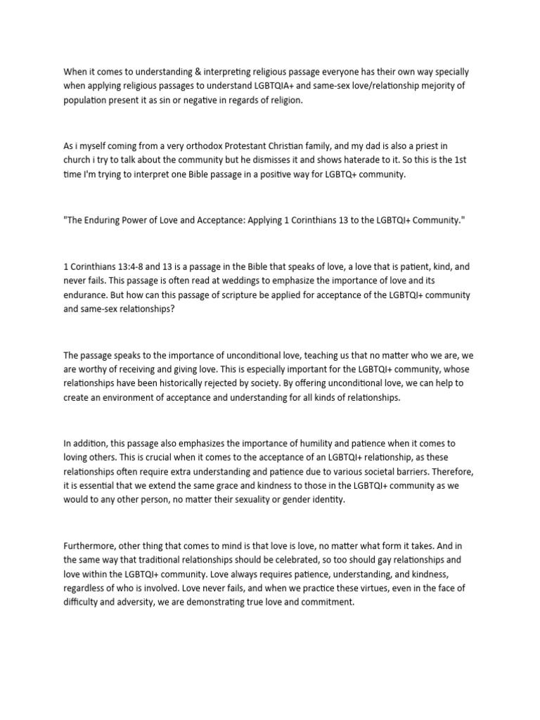 The Enduring Power of Love and Acceptance | PDF | Love | Lgbt